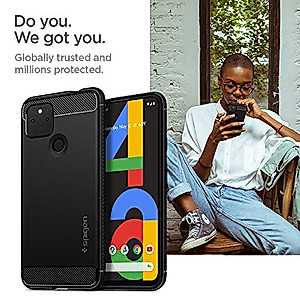 Spigen Rugged Armor Designed for Pixel 4a 5G Case (2020) - Matte Black