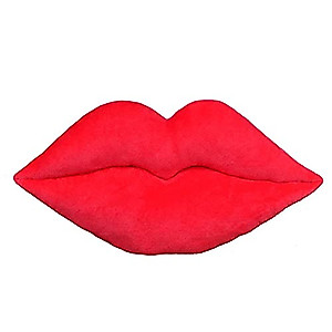 Red Lip Shape Pillow Red Lip Shaped Pillow Soft Plush Smooch Lips Decorative Pillow.
