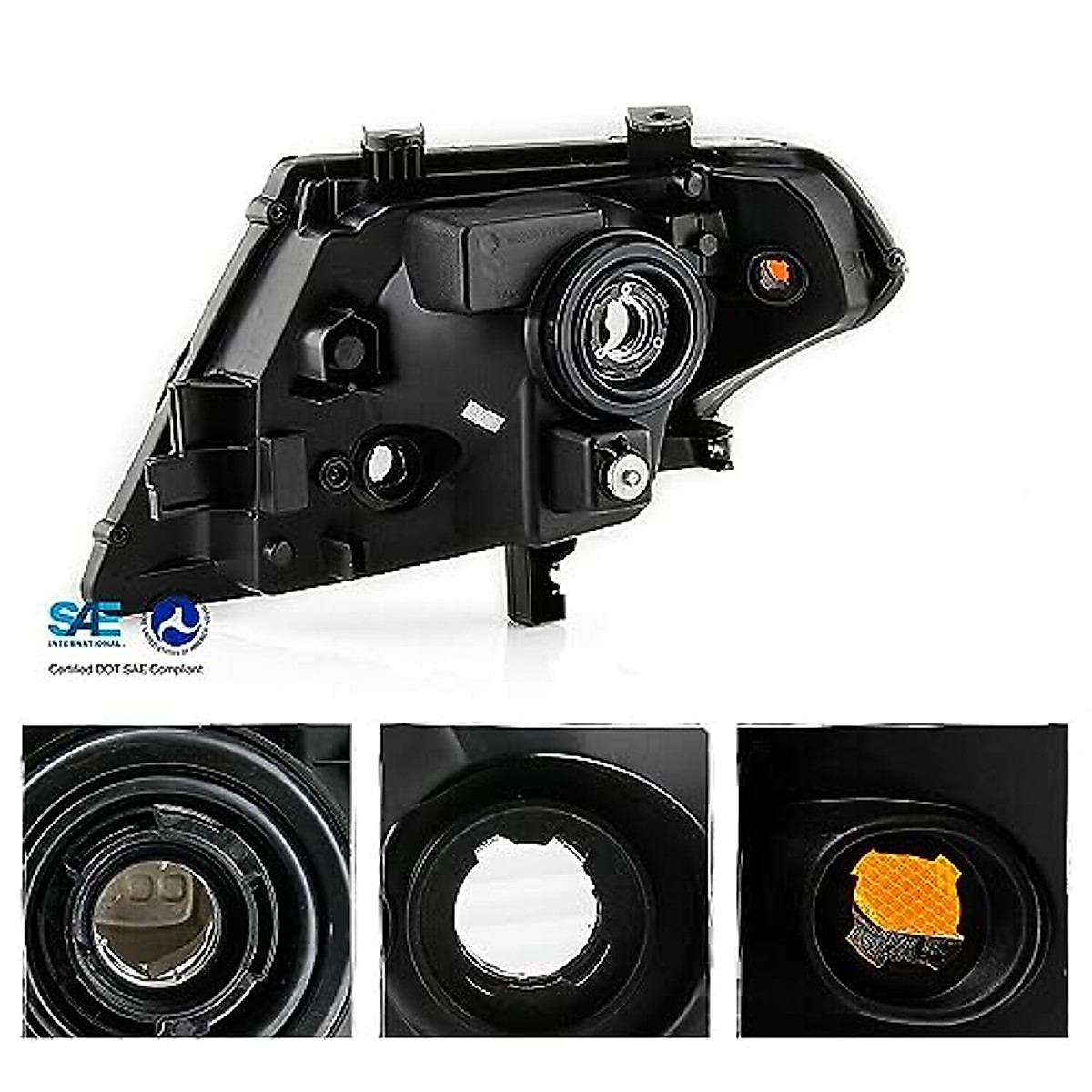 HH Building 2pcs Headlight Front Left Right Driver Passenger Side Clear Lens Chrome Housing Extended Extended/Crew Halogen Headlights Lamps NF09-L-HD-JH-NF09-R-GX 26060ZL40A 20907900