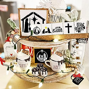 Christmas Stencil Christian Reusable Drawing Bible Stencils for Painting on Wood Crafts Cookie Canvas Shirts Ornament (26 Christmas 3in)