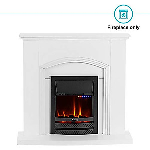 e-Flame USA Abbotsford 23"x19" LED Electric Fireplace Stove Insert with Remote - 3D Logs and Fire (Black)