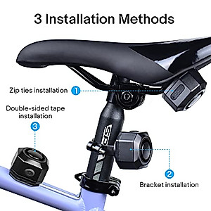 NineLeaf Anti-Theft Bike Alarm with Mount, USB C Rechargeable 110dB Burglar Vibration Motorcycle Bicycle Alarm Security System Waterproof Cycle Mobility Scooter Alarm with Remote