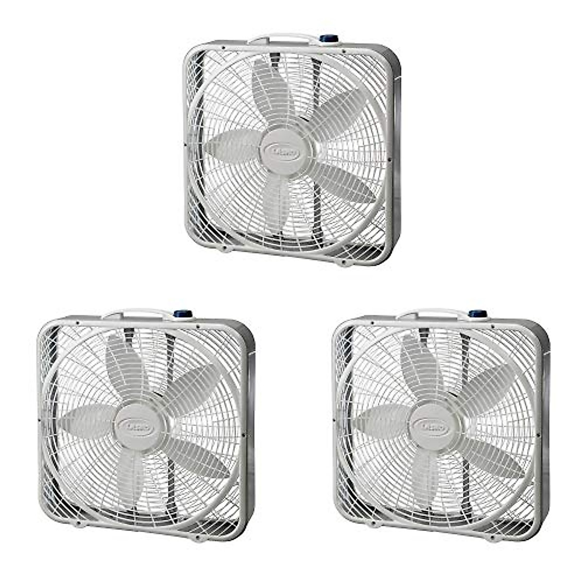 Lasko 20" 3 Speed Settings and Easy Carry Handle Preimum Steel Box Fan (3 Pack)