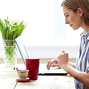 Tea Forte Kati Cup Noir, Ceramic Tea Infuser Cup with Infuser Basket and Lid for Steeping Loose Leaf Tea