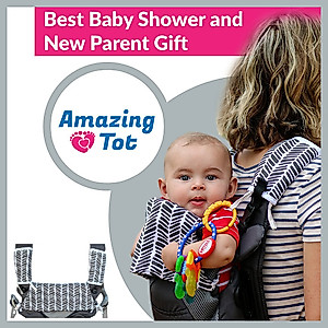 Drool & Teething Pad | Fits All Carriers | Reversible Organic Cotton 3-Piece Set - Ideal for Infant Toddler Girls & Boys [Patent Pending]