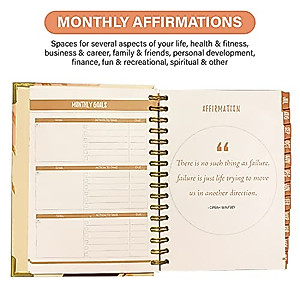 The Level Up Planner 2022-2023 Academic Year Monthly & Weekly Planner With Holiday List And To-Do-list Personal Goal Setter Diary With Golden Metallic Corners-14.8x21 cm