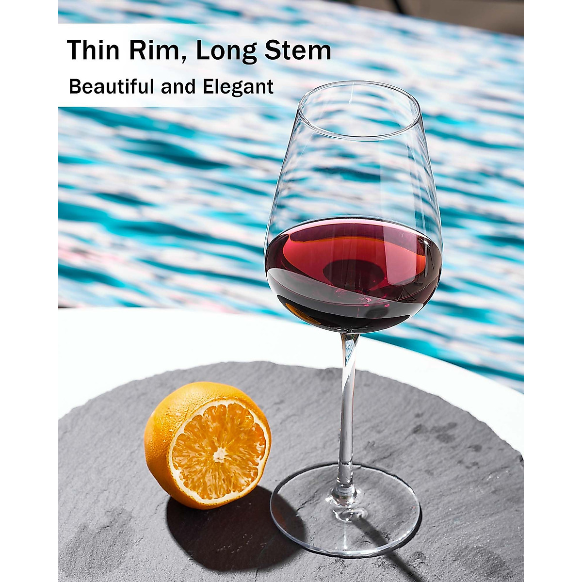 JBHO Italian Style Premium Crystal White and Red Wine Glasses, 18 Oz, Gift Packaging, Hand Blown Durable & Elegant Red Wine Glass, with Stem, Set of 8, Lead-Free Crystal Clear Modern Glassware