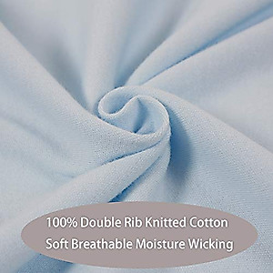 Belsden Jersey Cotton Soft Toddler Pillowcase, 2 Pack Travel Pillow Case with Envelope Closure, 14.5x20in, Breathable Moisture Wicking Pillow Covers Fit Small Pillows up to 14x19in, Lt Blue