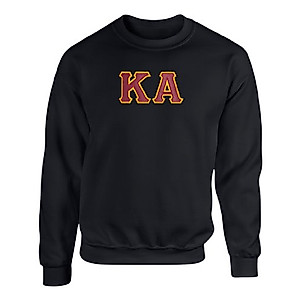 Kappa Alpha Twill Letter Crewneck Sweatshirt Black XL