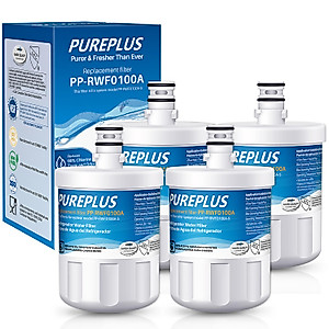 PUREPLUS LT500P Replacement for LG 5231JA2002A, ADQ72910901, GEN11042FR-08, Kenmore 9890, 469890, HDX FML-1, ADQ72910907,LSC27925ST, LFX25974ST, LFX25973D, LFX25973ST Refrigerator Water Filter, 4Pack
