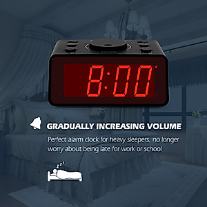Alarm Clocks for Bedrooms with 3 Adjustable Brightness, Digital Alarm Clock for Heavy Sleepers Adults with Snooze, Digital Clock Large Display for Bedside, Loud Alarm Clock with Battery Power
