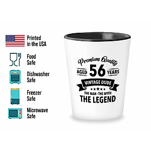 Bubble Hugs 56 Birthday Shot Glass 1.5oz - aged 56 years vintage dude - Turning 56 56th Birthday Born in 1967 Dirty Fifty Gifts Work Bestie