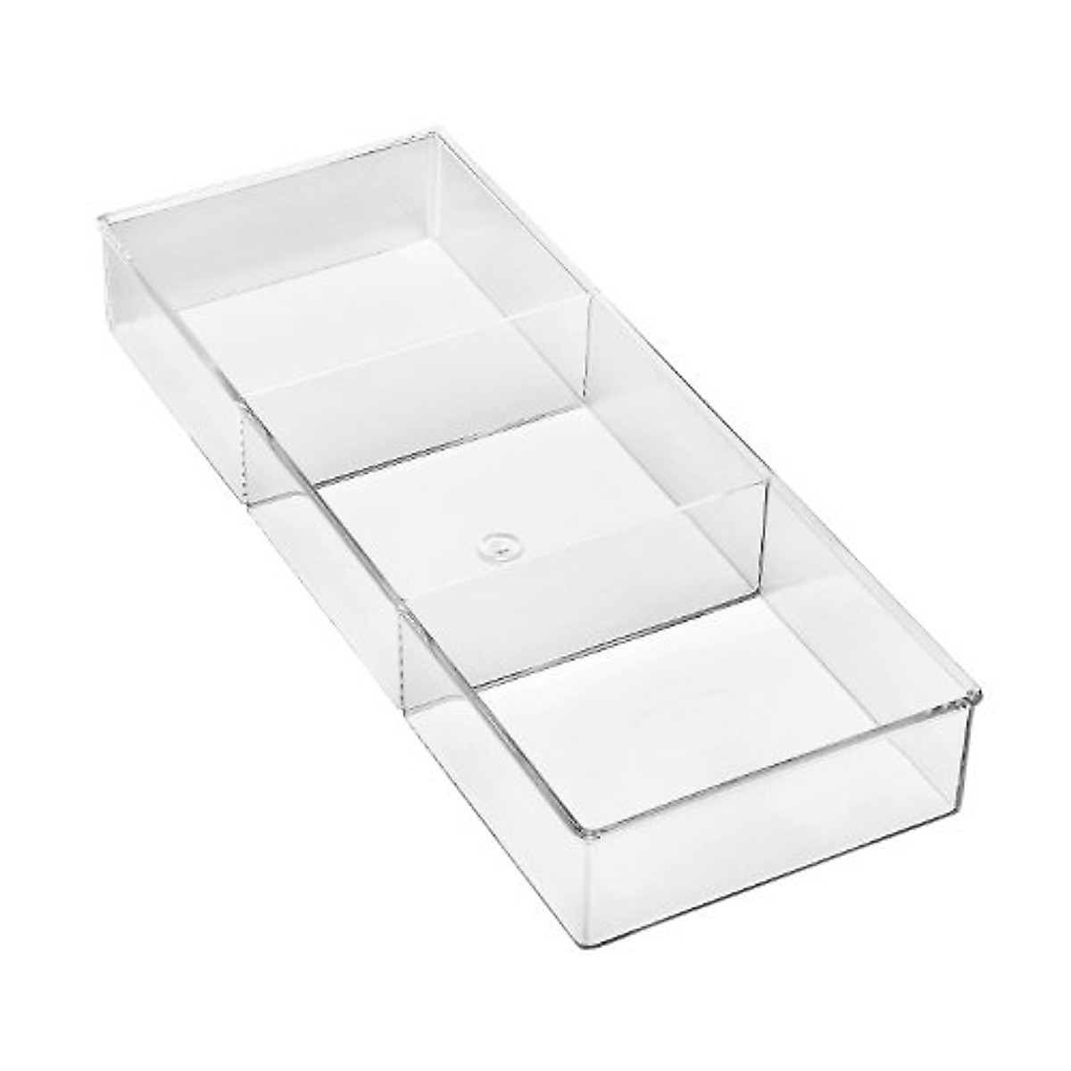 Whitmor 3 Section Small Easy Clean Clear Plastic Resin Drawer Organizer