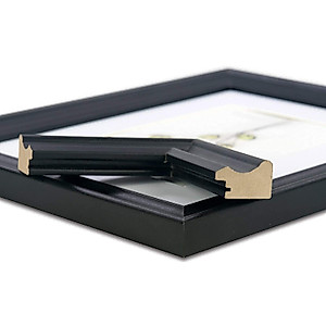 11x14 Picture Frames Black,Display Picture 8x10 with Mat,Set of 2,HD Plexiglass Photo Frame for Wall Mounting