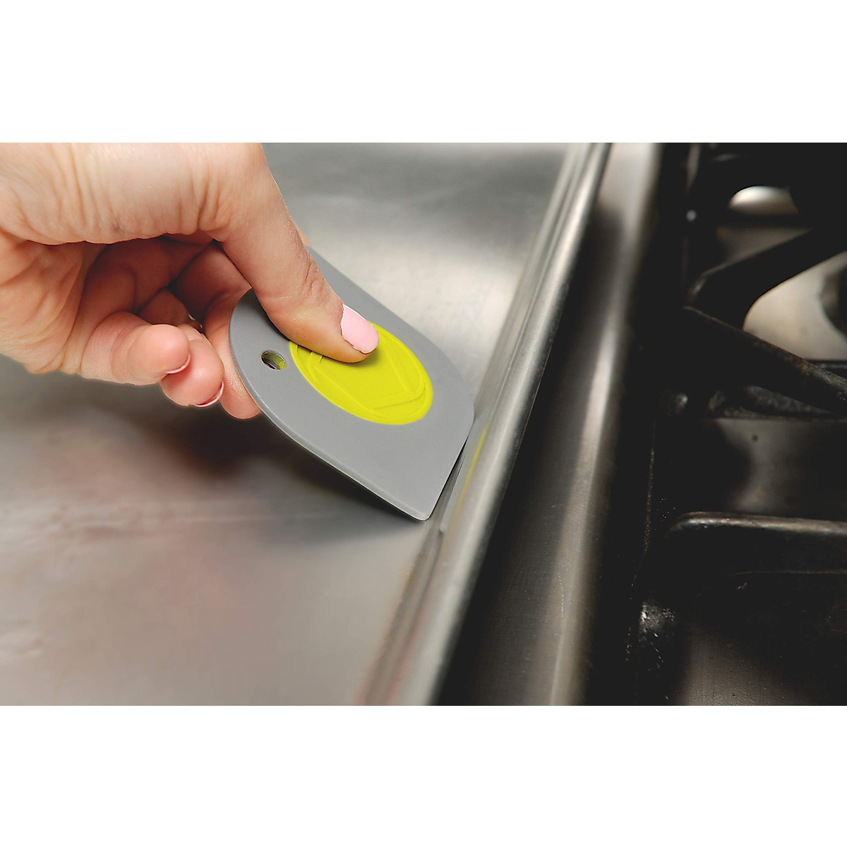 Full Circle Power Couple Cast Iron Pot Cleaner, Pan Scraper, White