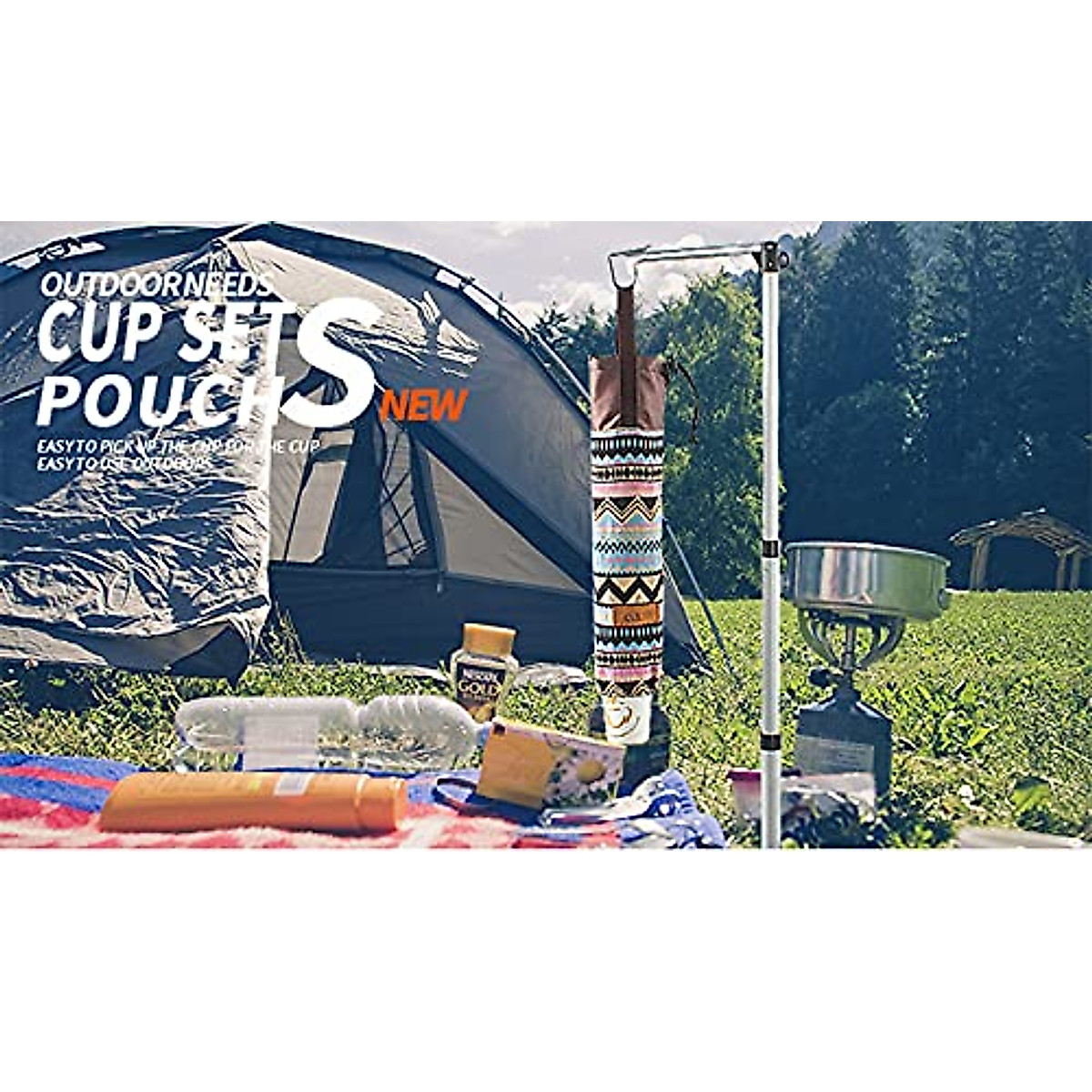 MOUDOAUER Portable Paper Cup Storage Bag Portable Hanging Bag Accessory Waterproof Camping Cup Organizer Holder Accessories