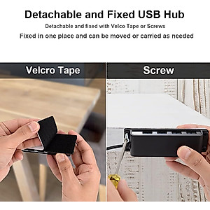 4-Port USB C Hub, USB 3.0 Mountable Desk USB Data Hub 3.0 Multiport Expander with 100CM Cable for MacBook, Mac Pro/Mini, iMac 2021, XPS, Surface Pro, Notebook PC, USB Flash Drives,Mobile HDD and More