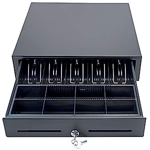 Star Micronics TSP143IIIU Bundle - USB Thermal Receipt Printer with 16" x 16" 5 Bill / 8 Coin Value Series Cash Drawer Featuring 2 Media Slots - Gray/Black