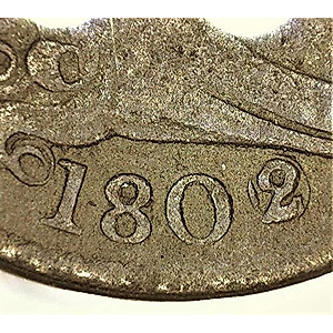 1802 Draped Bust 1802/0; Rev of '02; Early Die State Half Cent VG-10 NGC