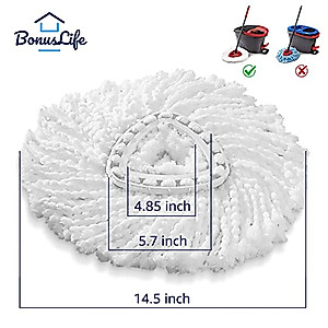 6 Pack Mop Replacement Head Refill for Spin Mop Power Refill Easy Cleaning Microfiber