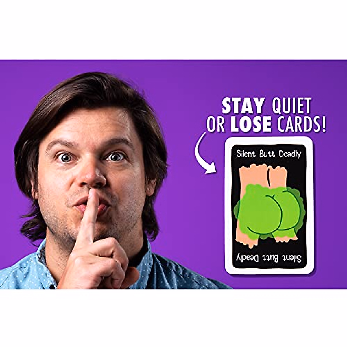 Bunch of Butts Card Game- Fast Paced, Funny Family Game, Easy to Learn, Portable &Travel Friendly for Any Occasion, Includes Card Holder & 71 Cards, 2 to 8 Players, 10 to 15 Min Play Time, Ages 7+