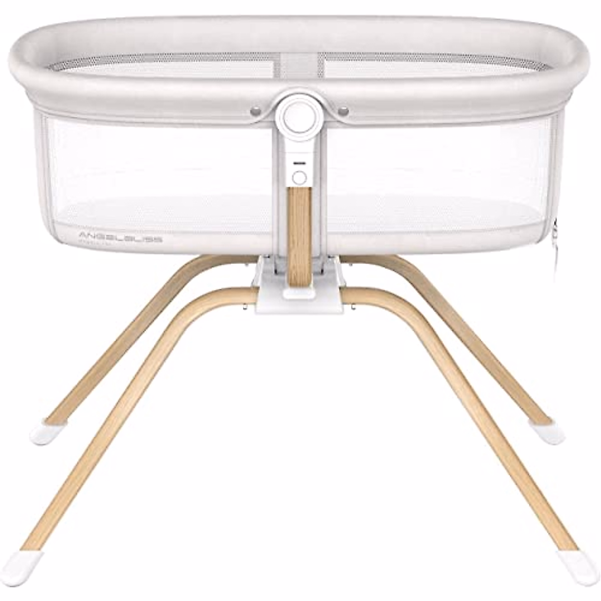 ANGELBLISS 3 in 1 Rocking Bassinet & Baby Bassinet Bedside Crib, One-Second Convert Travel Portable Bassinet Newborn Baby (White)