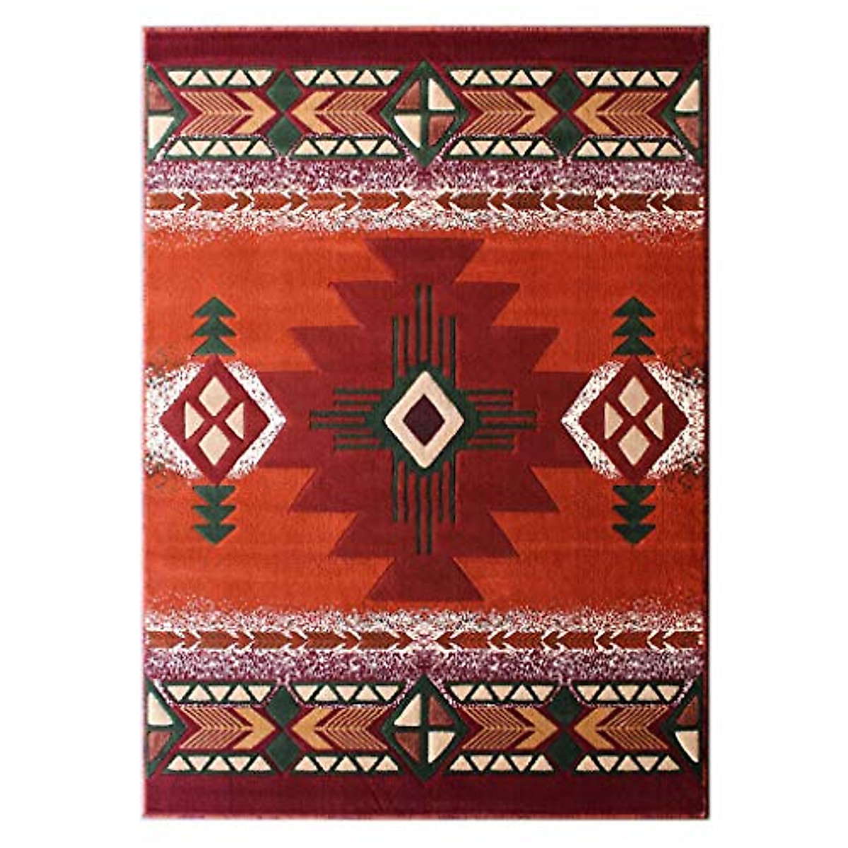 Southwestern Native American Tribal Rust Area Rug (2 Feet X 3 Feet)