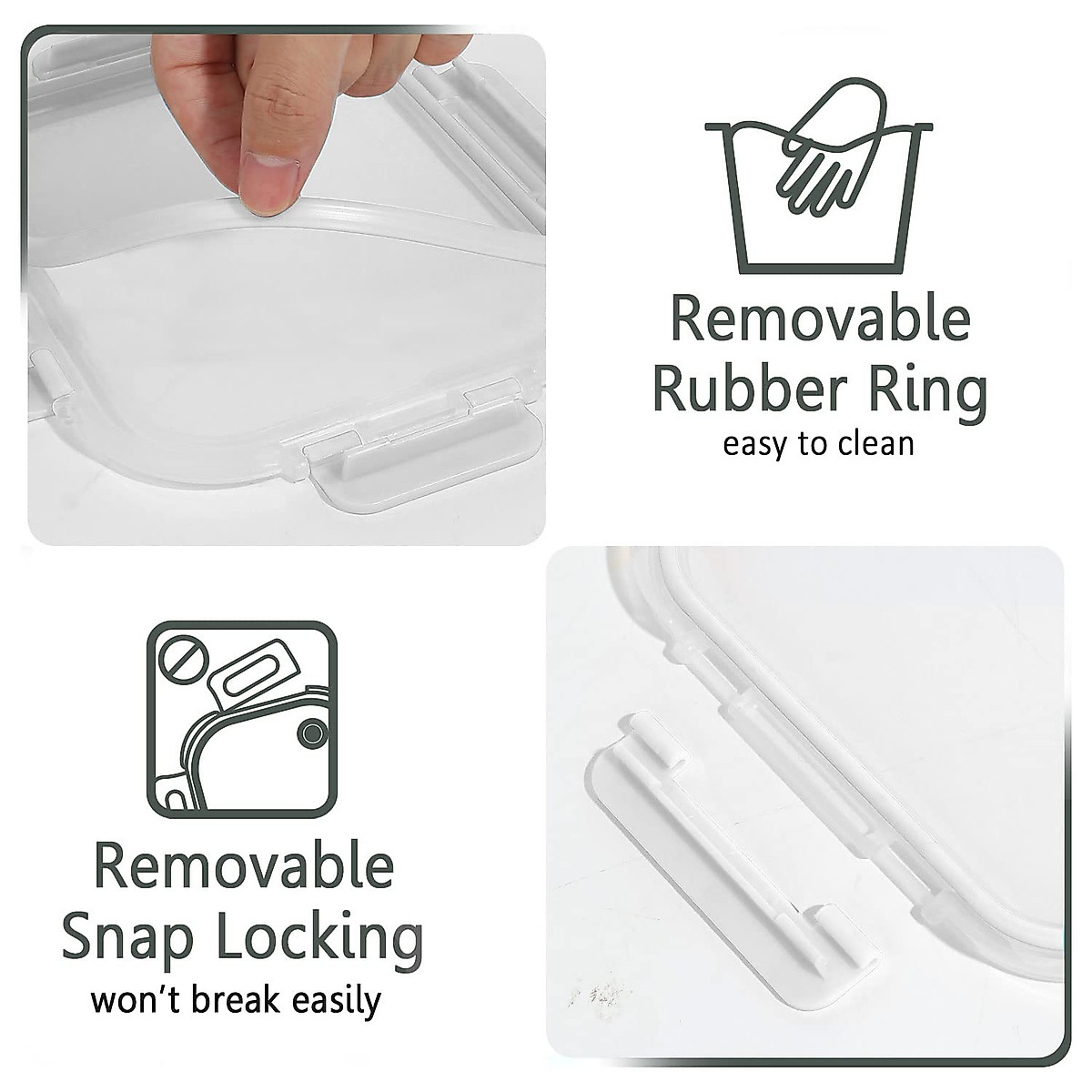 M MCIRCO [10-Pack,22 Oz Glass Meal Prep Containers 2 Compartments, Airtight Glass Lunch Bento Boxes with Lids, Glass Food Storage Containers, Microwave, Oven, Freezer and Dishwasher Friendly, White