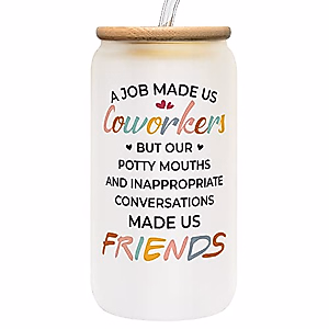 Coworker Gifts for Women - Farewell Gifts for Coworkers, Coworker Leaving Gifts for Women, Going Away Gift for Coworker, Goodbye Gifts for Coworkers, Friends - Appreciation Gifts - 16 Oz Can Glass