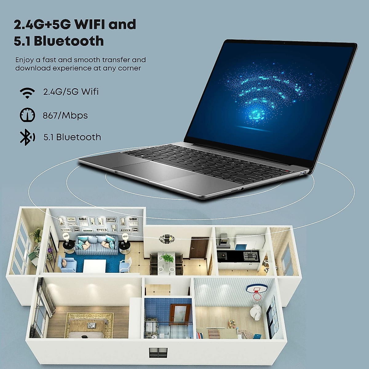 CHUWI 2022 Newest GemiBook Laptop Computer,Windows 10 Ultra-Thin Laptop,8G RAM 256GB SSD,Intel Celeron J4125 Processor,13 inch Full HD 2K IPS Display,PD Fast-Charge, Backlit Keyboard, Full Metal