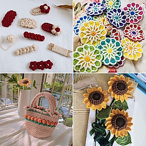 NICEEC 3 Skeins Soft Cotton Yarn 5ply Baby Cotton Yarn for Knitting Crochet Baby Weight Yarn Cotton Blend Yarn Total Length 3×220m(3×240 yds,100g×3)-Light Blue