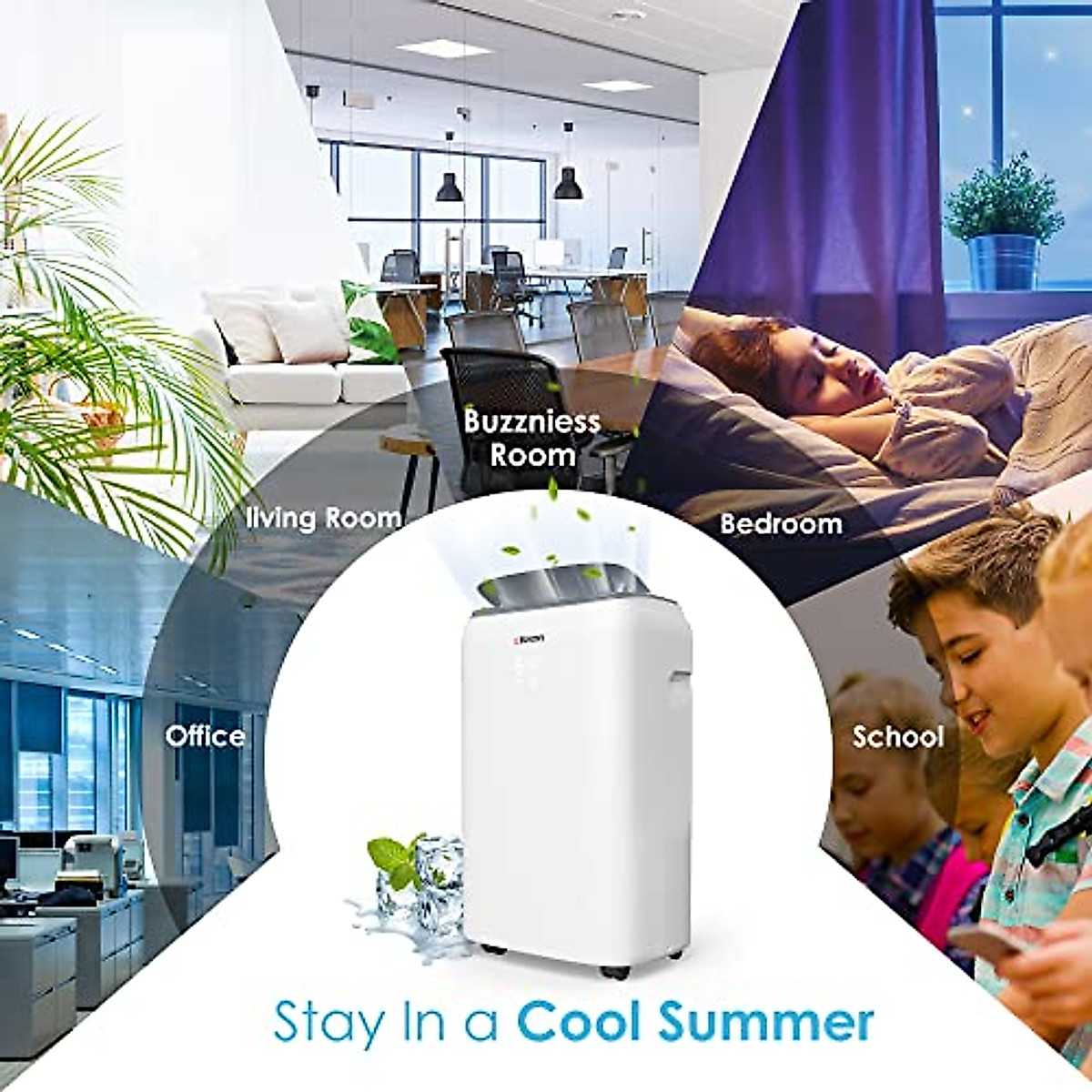 EUHOMY 10000 BTU Portable Air Conditioners Standing AC Floor Standing Air Conditioner 3-1 Portable Air Conditioner with Window Installation Kit, Floor AC with Remote Control for 350 sq. ft. Room