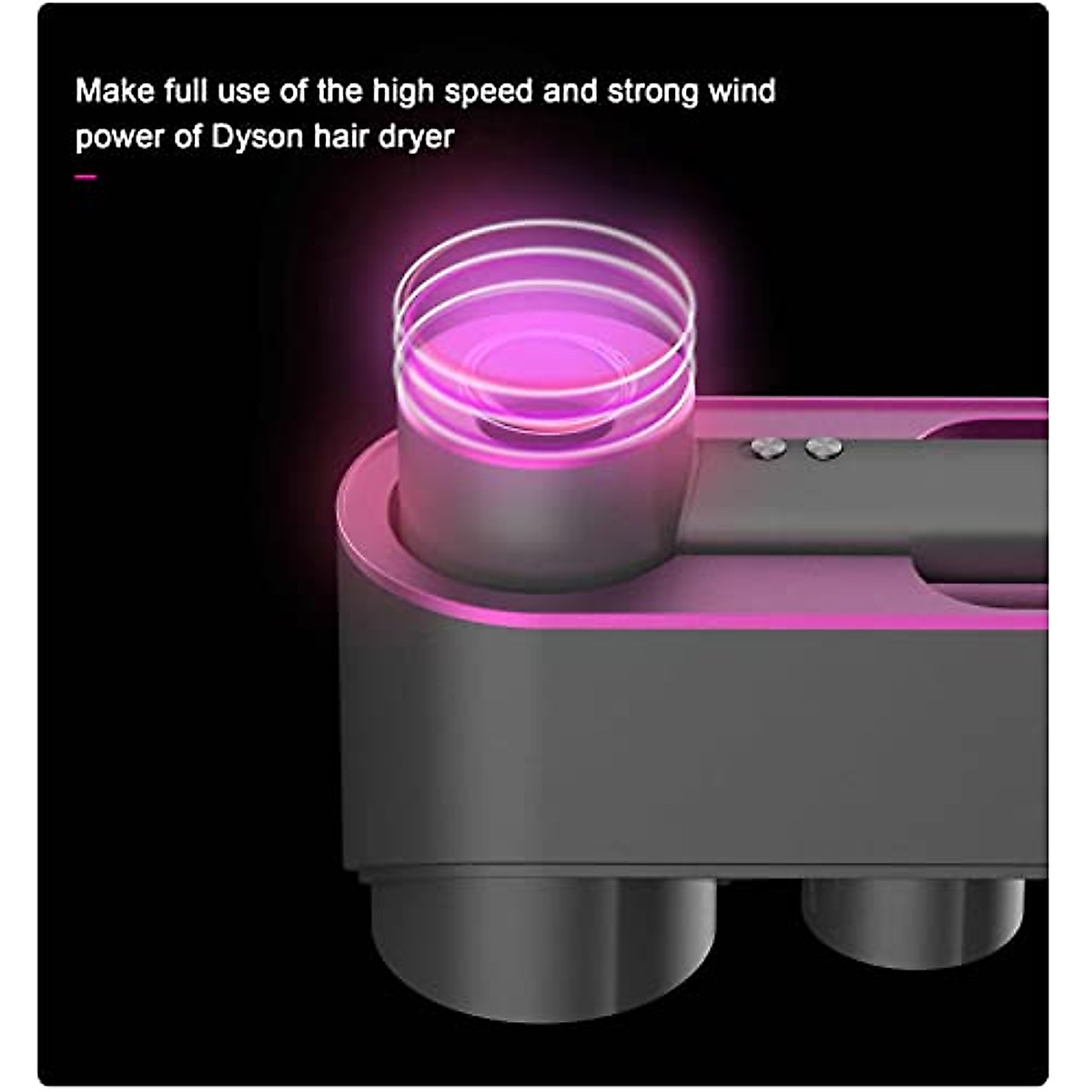 SATUO Hair Dryer Holder for Dyson, Storage Rack for Dyson Supersonic Hair Dryer, Organizer for Curler, Diffuser and Two Nozzles (Fuchsia)