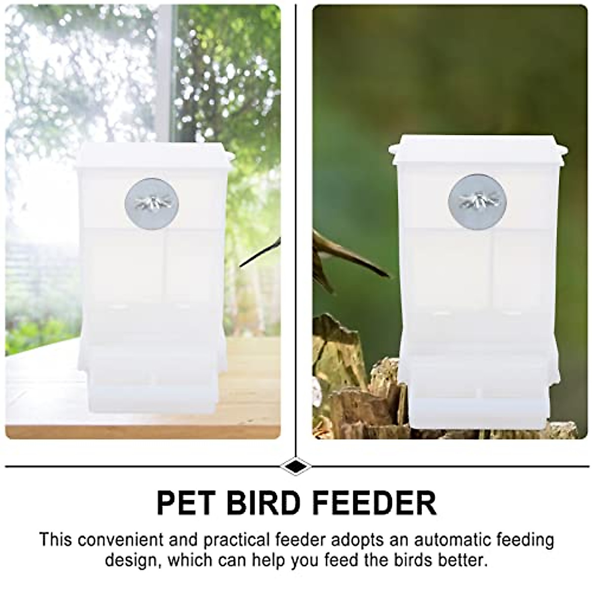 Automatic Bird Feeder, No Parrot Cage Feeder, Acrylic Cage Parakeet Food Container, Transparent Bird Feeders Cage Accessories, 2pcs