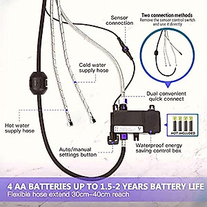 Touchless Kitchen Faucet with Pull Down Spray Head, Two Sensors Single Handle High Arc 2-Function Kitchen Sink Faucets with Pull Out Sprayer, 1&4 Hole Deck Mount, Brushed Nickel PVD,KNACK