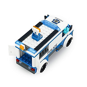 COGO MAN City Police Car Building Sets 194 Pieces Police Patrol Car Toys Cop Car Prisoner Transporter Building Kit for Boys and Girls Age 6 and up