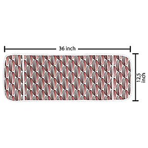 Ambesonne Modern Art Microwave Oven Cover, Ellipse Curves Surrounded Focal Points Mathematical Modern Motif, Water Resistant Organizer with Pockets for Kitchen, 36" x 12", Vermilion White