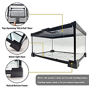 PINVNBY Reptile Glass Terrarium Ball Python Tank 12"x8"x6" Micro Habitat Terrarium Enclosure Amphibians Tank Cage Full View Visually Appealing for Small Reptiles,Spiders,Leopard Gecko