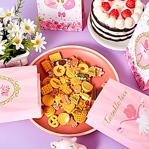 Jecery 24 Pcs Mini Ballerina Goodie Bags Ballerina Birthday Party Decorations Ballerina Party Favors Ballet Tutu Party Bags for Baby Shower Wedding Party