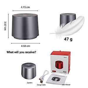 Mini Bluetooth Speaker, Built-in Mic, Hands Free Call, 6 Hours Playtime Wireless Small Speakers, Small but Loud Sound for Android iOS Phones (Stone)