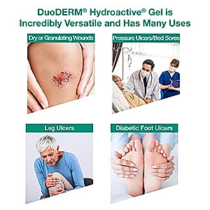 ConvaTec DuoDERM Hydroactive Sterile Gel, 15 Grams Tube for Management of Partial and Full-Thickness Wounds, Aids Autolytic Debridement, 187990, Box of 10 Tubes
