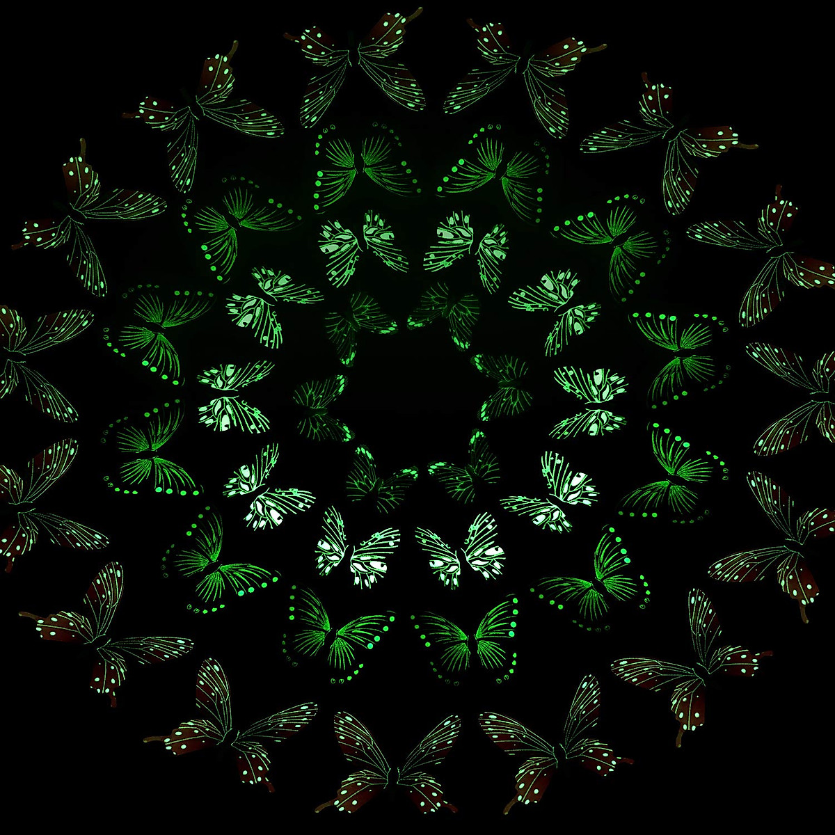 96 Pieces Glow in The Dark Luminous 3D Butterfly Wall Decals Decor Removable Butterfly Stickers DIY Art Crafts Decor for Kids Bedroom Home Garden Decorations Christmas (Pink, Purple, Mixed)