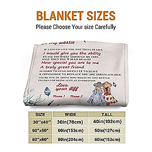 Launchigo Customized to My Bestie Blanket from Best Friend. BFF Soft Fleece Throw Blanket, Gift for Birthday, Christmas & Friendship Day.[Custom] (to My Bestie-from BFF 03, 50" X 60")