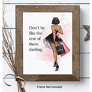 Inspirational Quote Wall Art - Couture Gift for African American Black Women - Glam Wall Decor - Luxury Fashion Design Room or Home Decoration - Positive Motivational Quote - Teens Bedroom