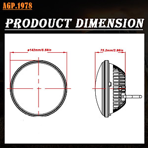 AGP.1978 2PCS 5.75" 5-3/4" Par46 H5001 Led Headlight for Unity Spotlight, Round Led Pods for Truck Offroad Replacement Sealed Beam Projector 36W Led Work Light