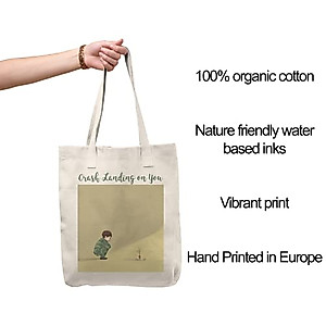 Crash Landing On You Kdrama Illustration Tote bag for Women And Men Graphic Shoulder Bags Casual Cloth Purses and Aesthetic Handbags