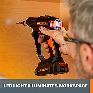 Worx Nitro 20V SwitchDriver 2.0, 2-in-1 Brushless Cordless Drill Driver, 2-in-1 Drill Set Rotatable Dual 1/4" Chucks, Compact Cordless Drill with Digital Torque Setting WX177L.9 – (Tool Only)