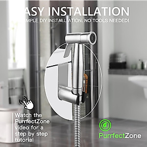 HQJUN Spray, Multifunctional Hand-held Bidet Spray, Bathroom Diaper Shower, Hose and Accessories - Bidet Hand-held Toilet Sprinkler with Dual Spray Function(Silvery)