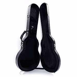 Ktaxon Electric Guitar Hard Case, Wooden Hard-Shell Protective Carrying Case for KLP Model Electric Guitar with Lock Latch Padding - Black