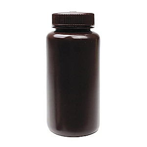 United Scientific™ 33465 | Laboratory Grade HDPE Wide Mouth Amber Reagent Bottle | Designed for Laboratories, Classrooms, or Storage at Home | 500ml (16oz) Capacity | Pack of 12